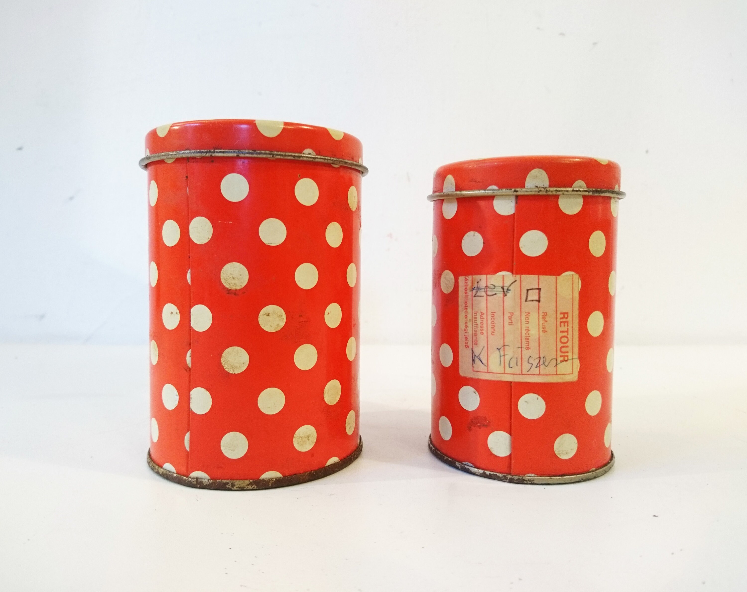 Retro Red Spices Sugar Salt Container Tin Jars With Polka - Etsy
