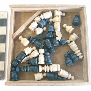 Vintage Wood Chess Set With Board Box 1950s Hungary - Etsy