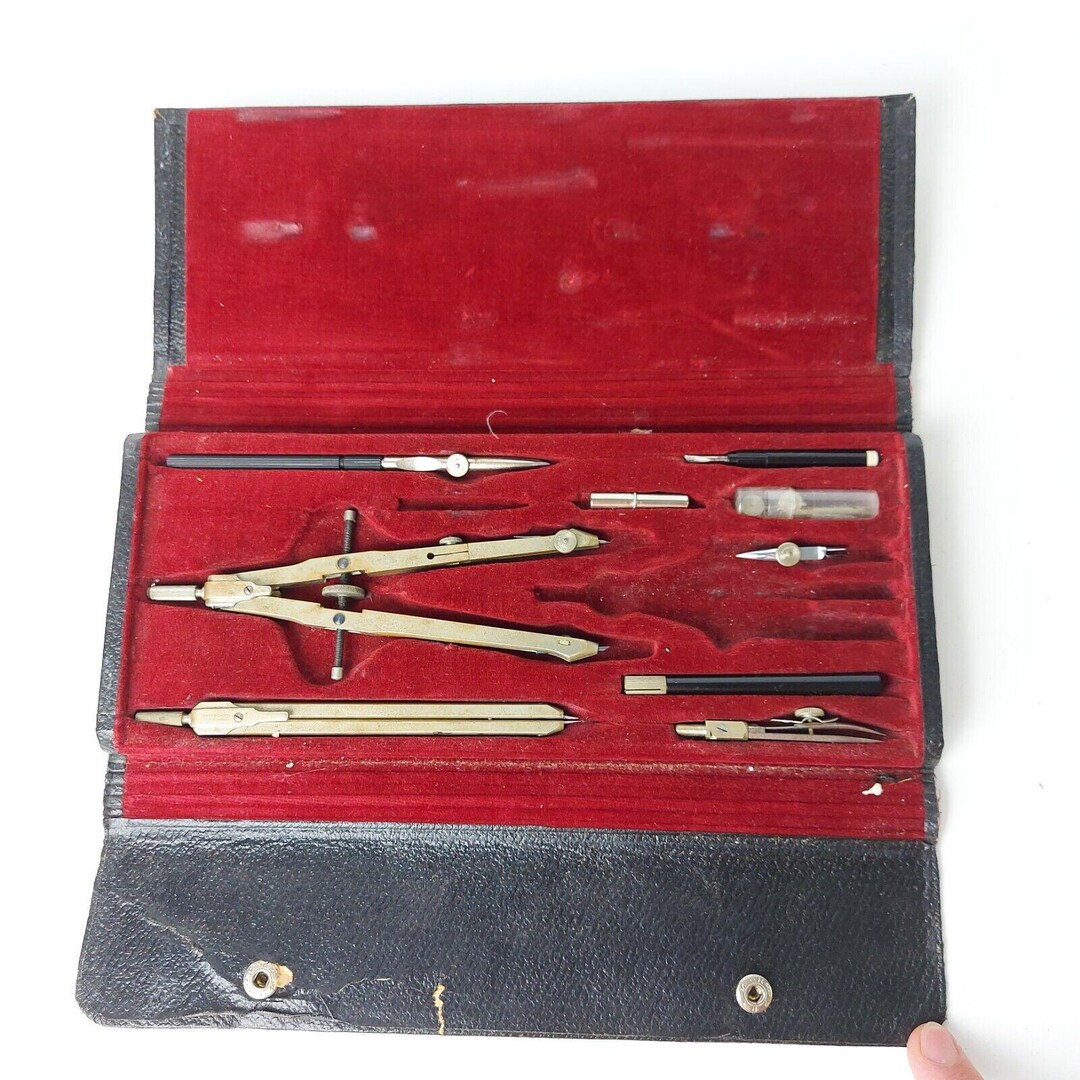 Vintage Technical Drafting Compass Tool Set UNITECH 123 MR Made in ...
