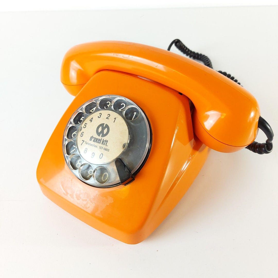 Vintage Telephone Rotary Dial Phone Orange Hungary 1970s - Etsy