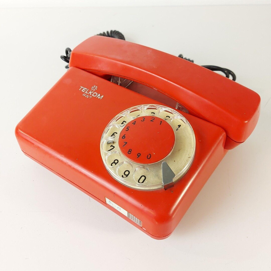 Vintage Rotary Dial Phone Retro Red Telephone RWT Tulipan - Poland ...