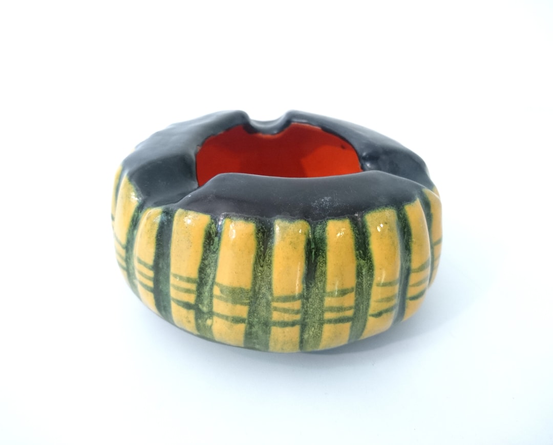 Retro Ceramic Ashtray, Studio Art Handmade Pottery Ashtray Vintage ...