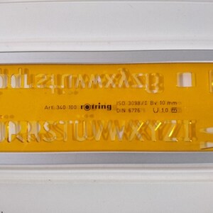 Vintage Rotring Lettering Template Stencil - Germany 1970s - Etsy