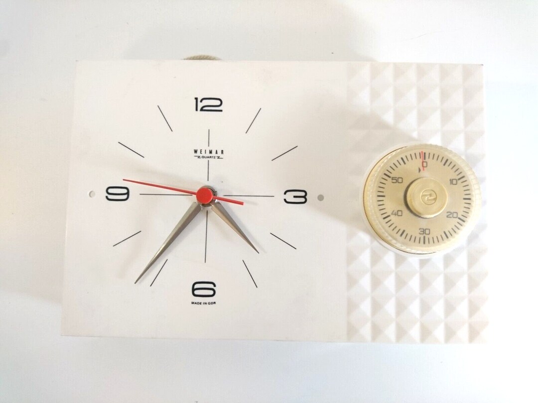 Vintage Wall Clock With Kitchen Timer, WEIMAR Quartz, Germany 1970s - Etsy