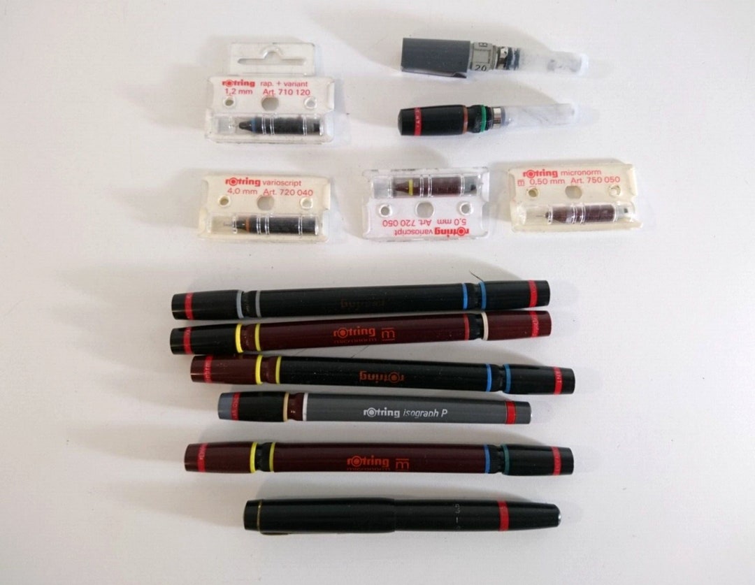 Vintage Rotring Technical Drawing Pen Set LOT Made in Germany - Etsy