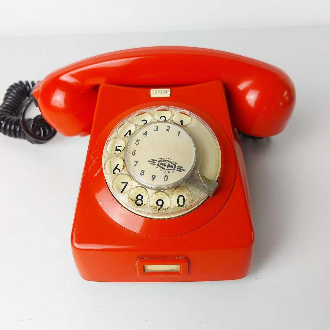 Vintage Telephone Rotary Dial Phone Retro Red 1970s Untested - Etsy