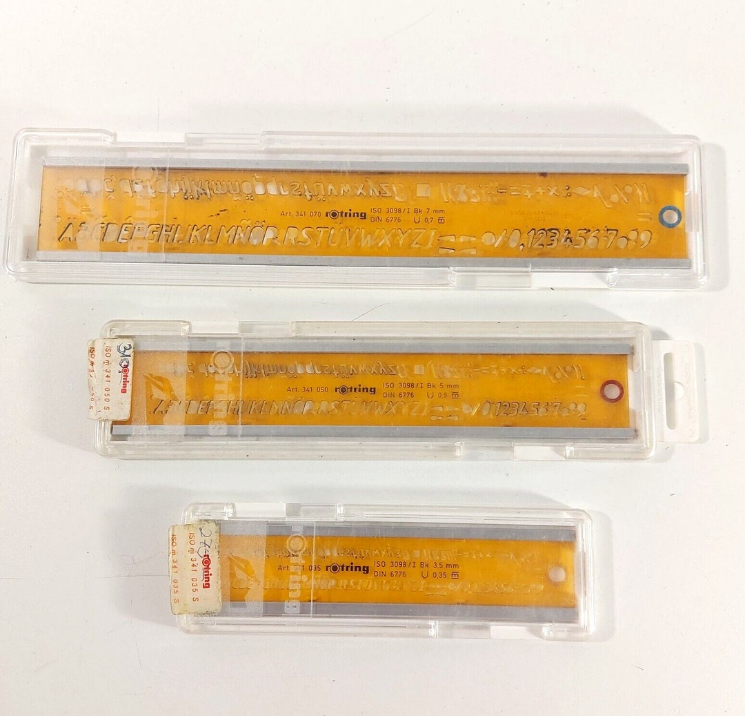 3 Vintage Rotring Lettering Template Stencils Germany 1970s - Etsy UK