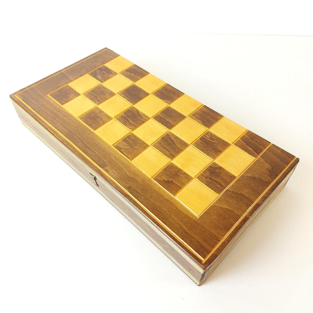 Vintage Folding Chess Board Box Wooden 15 X 15 - Etsy