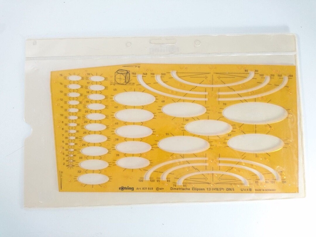 Vintage Rotring Ellipse Drawing Template Stencil Germany 1970s - Etsy