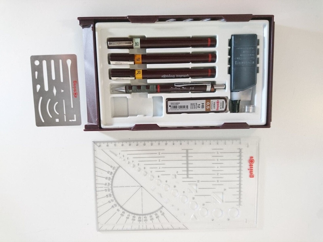 Vintage Rotring Technical Drawing Pens Set, 0.20 0.40, 0.80 Tikky ...