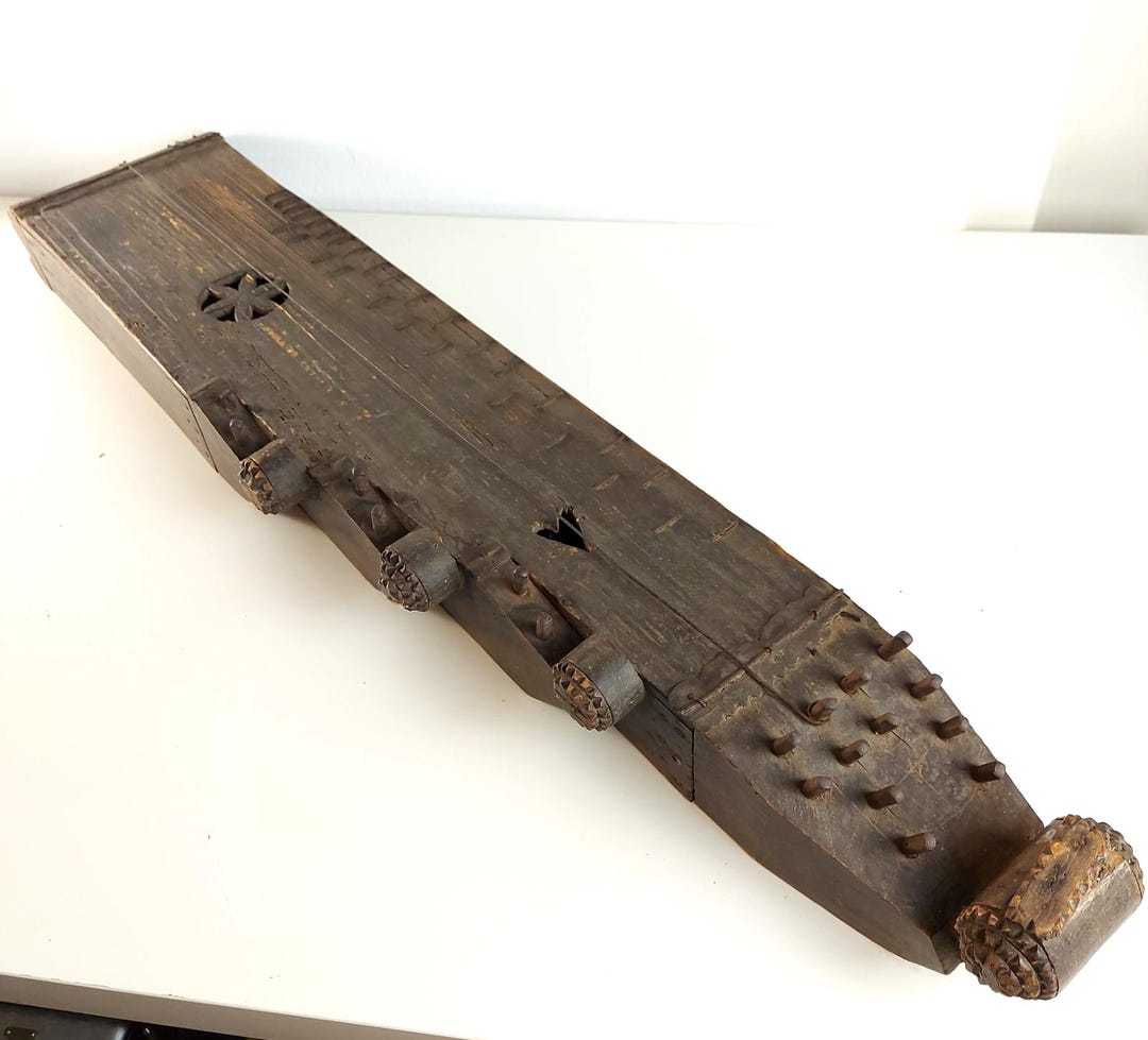 1869 Antique Hungarian Zither, Tramp Art Details, String Folk Musical ...