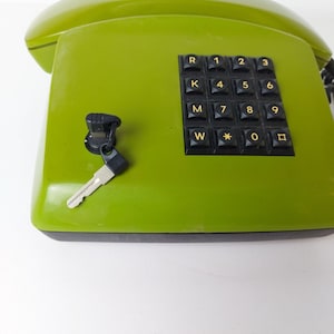 Vintage Retro Push Button Telephone With Key Green KAPSCH Austria 1990 ...
