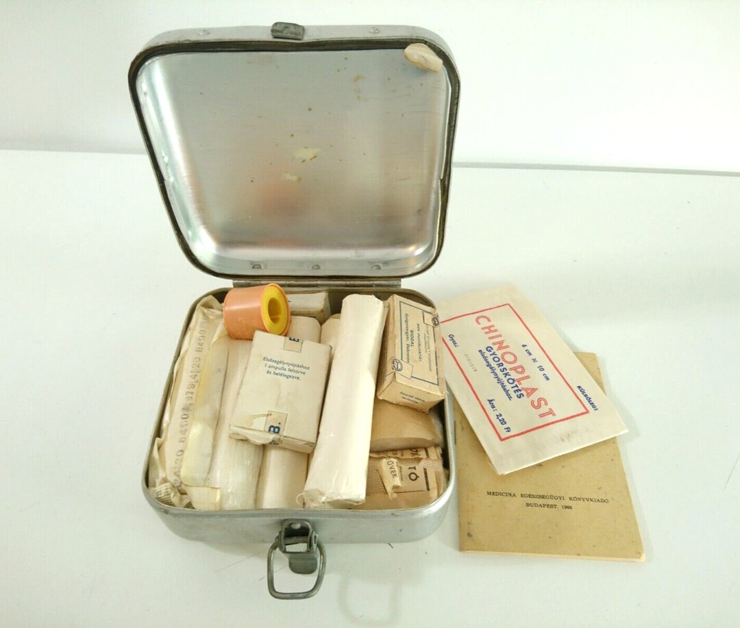 Vintage First Aid Box Ambulance Set With Bandages 1950s Hungary, Europe ...