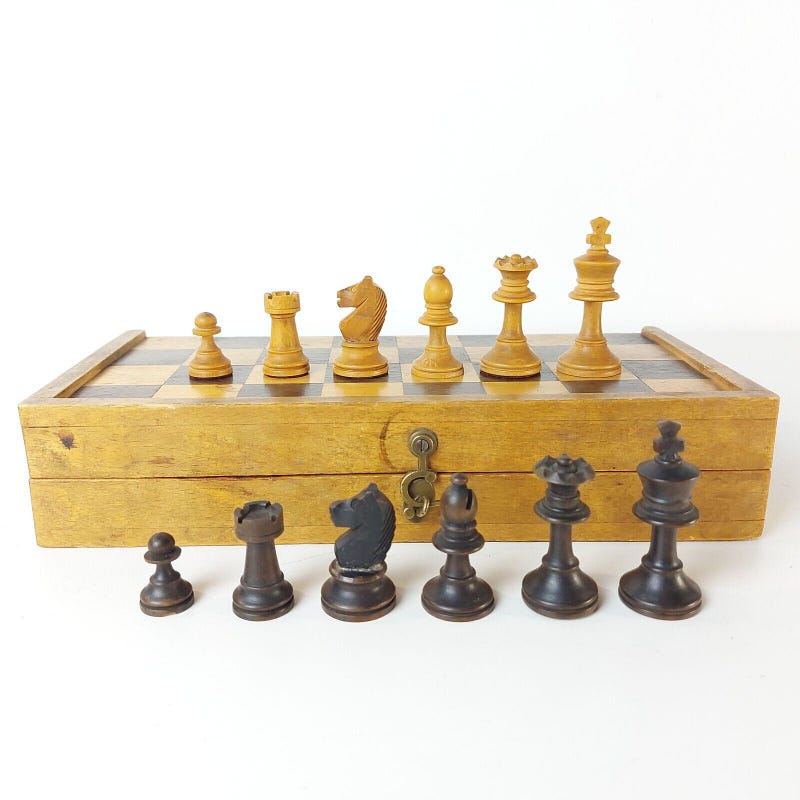 Antique Chess Set - Etsy