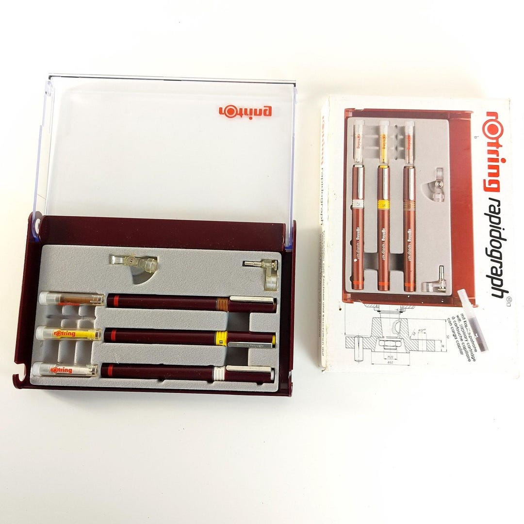Rotring Rapidograph Vintage Technical Drawing Pen Set Made in Germany ...