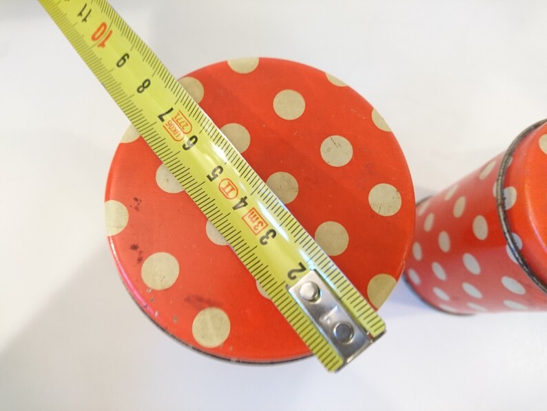 Retro Red Spices Sugar Salt Container Tin Jars With Polka - Etsy
