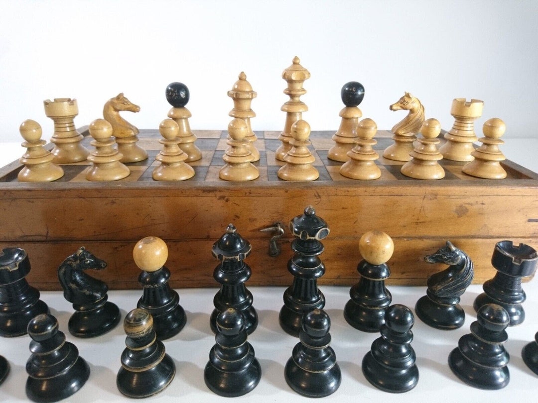 Old Vienna Coffee House Chess Set With Board Box Vintage Cca 1930s - Etsy