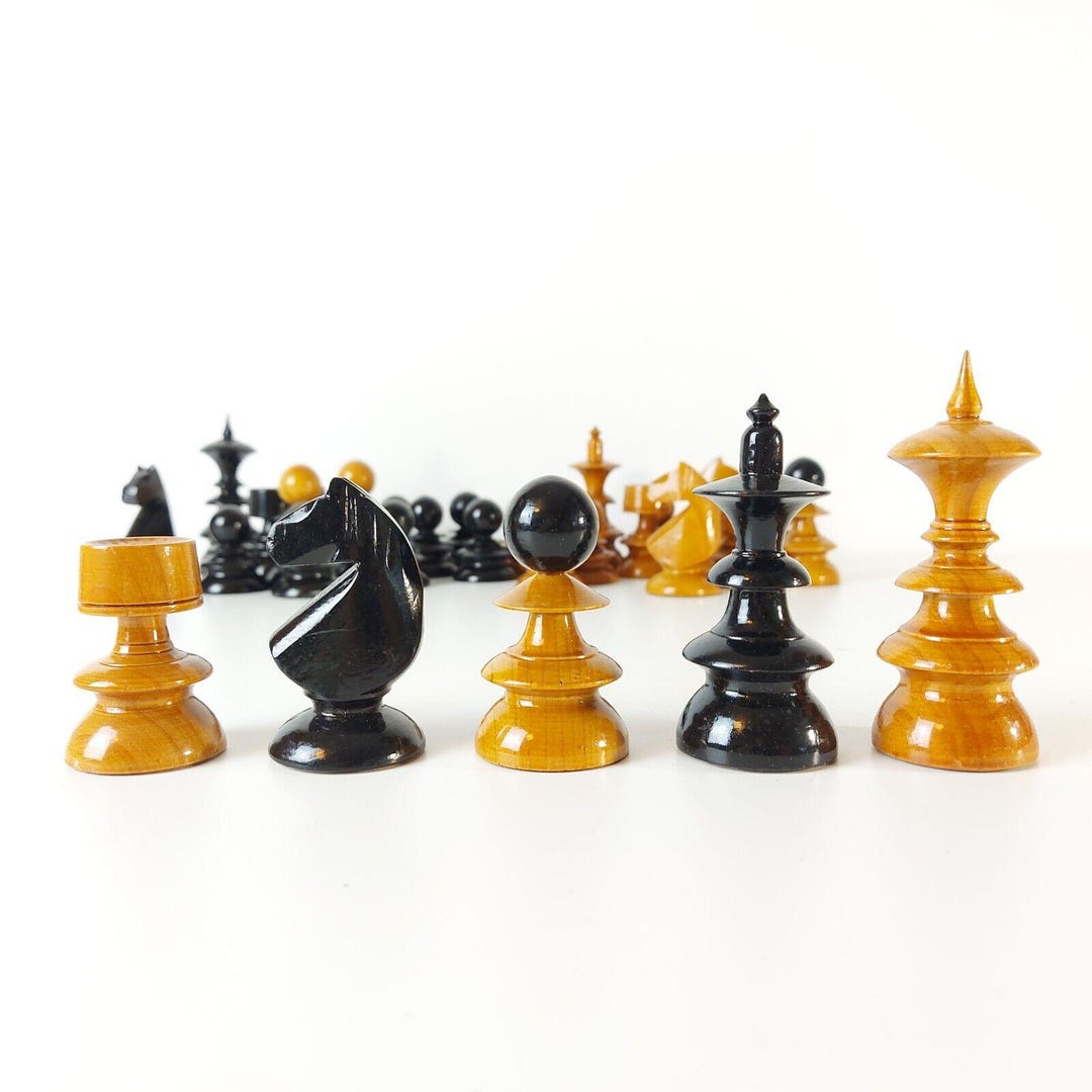 Vintage Hungarian Chess Set Pieces Chessman Vienna Coffeehouse 1960s ...
