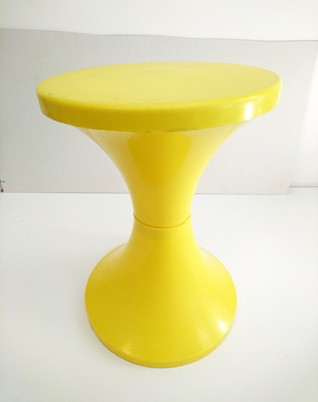 Vintage Space Age Design Stool Seat Retro Yellow Plastic 1970s - Etsy