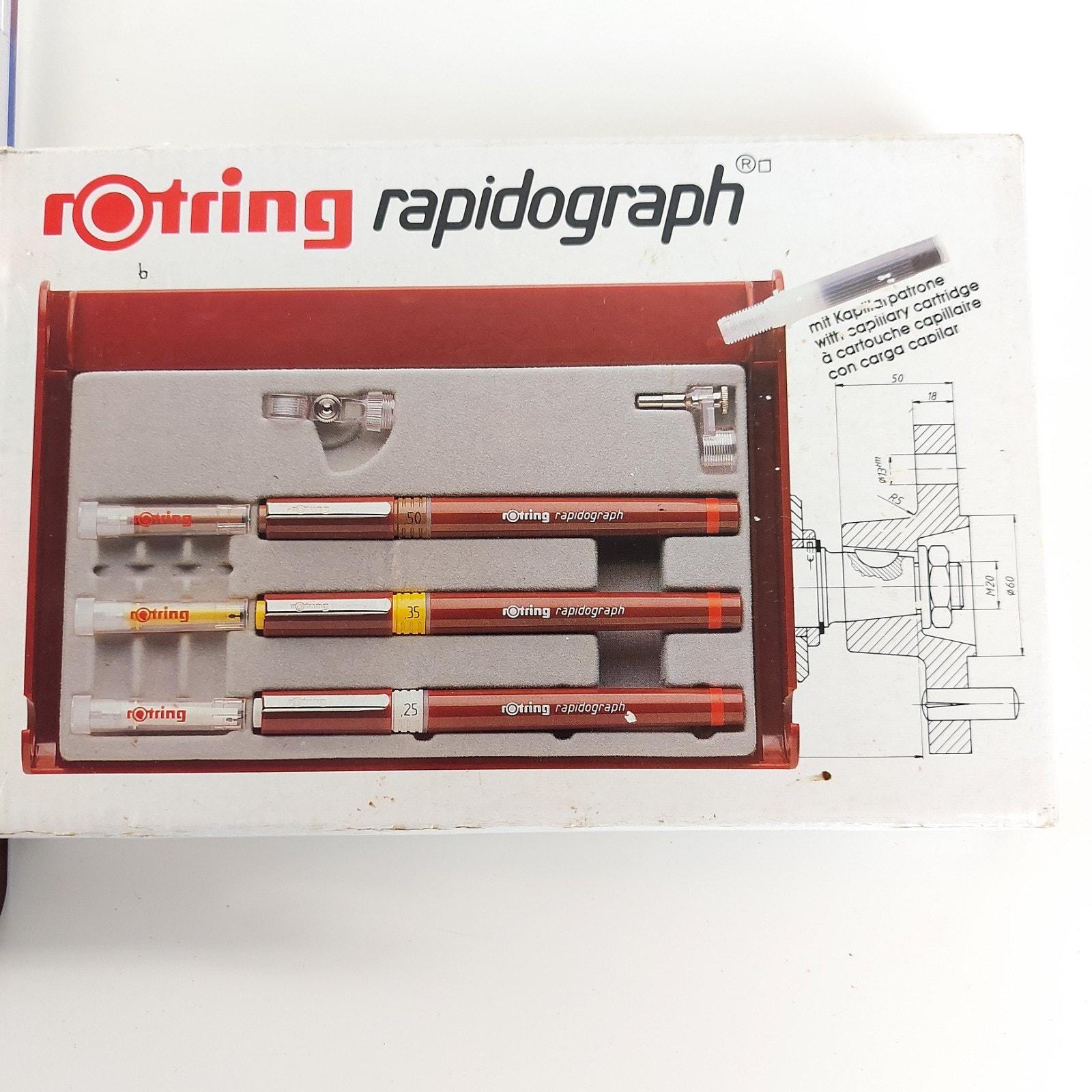 Rotring Rapidograph Vintage Technical Drawing Pen Set Made in Germany ...