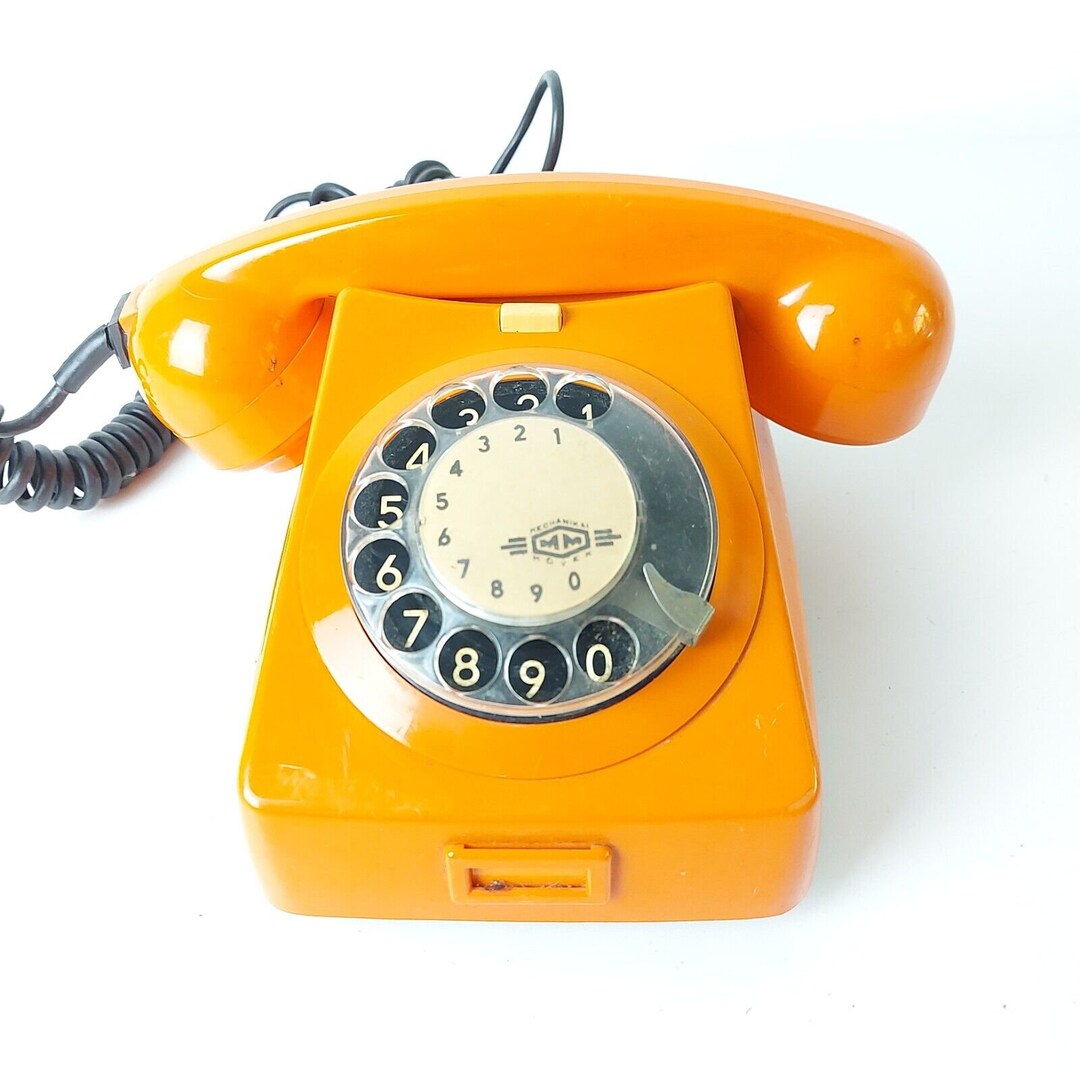 Vintage Rotary Dial Phone Retro Orange Telephone Hungary 1980s - Etsy