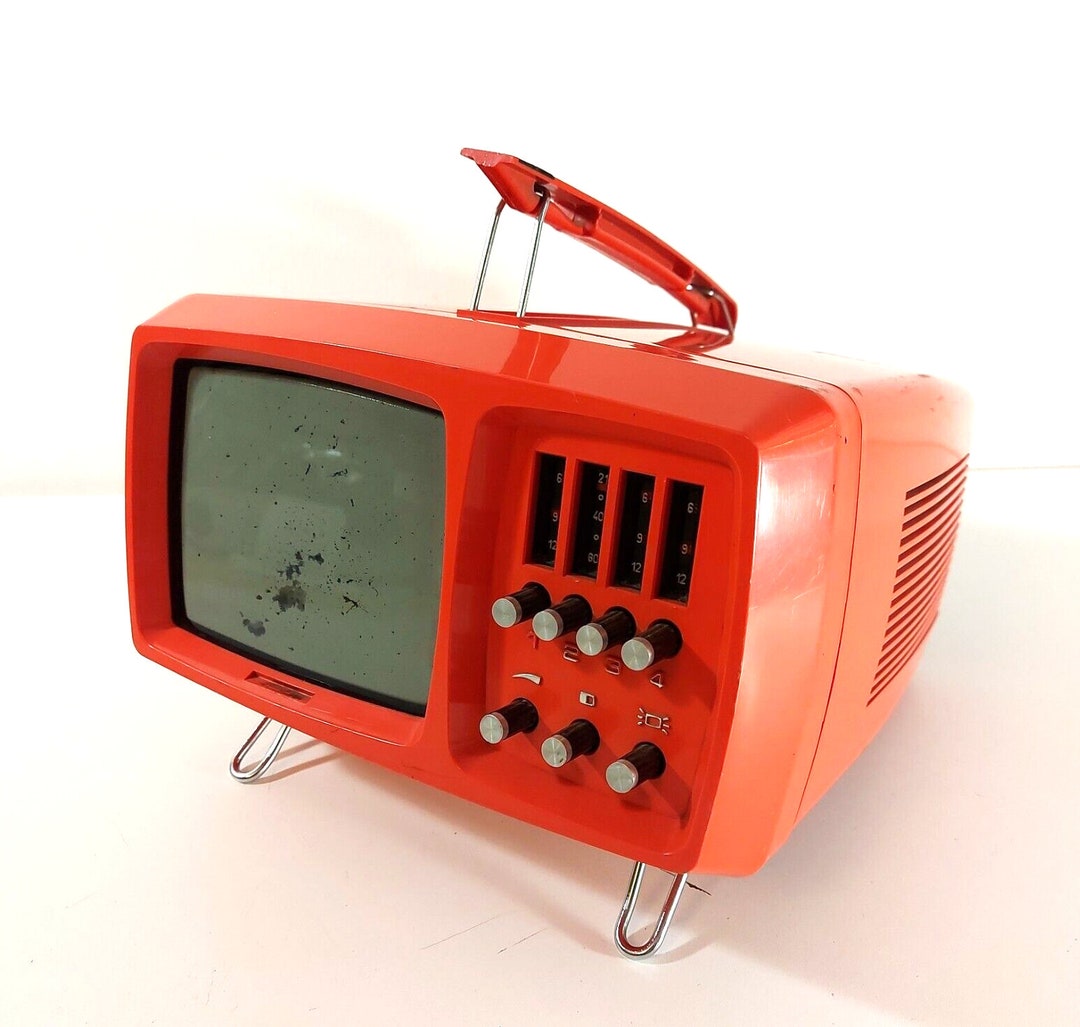 Videoton Mini-vidi Space Age Design Vintage Mini CRT Tv Orange 1970s ...