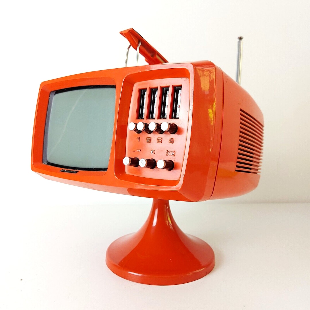 Space Age Design Vintage CRT Tv With Original Stand Mini-vidi 1970s ...