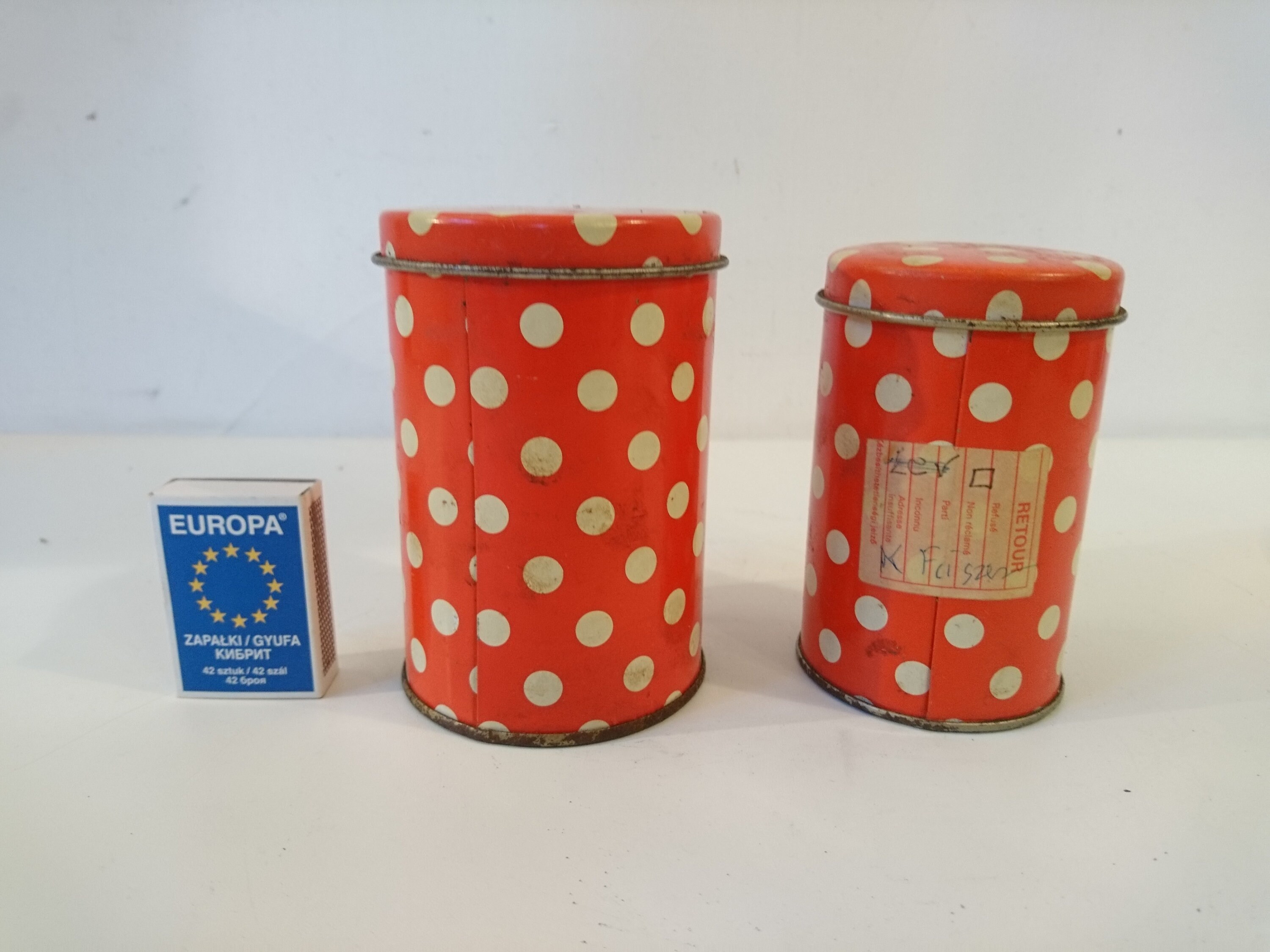 Retro Red Spices Sugar Salt Container Tin Jars With Polka - Etsy