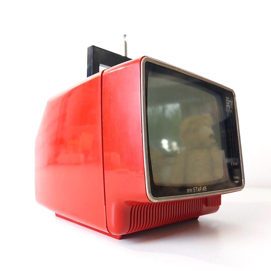 Vintage CRT Television Space Age Design Mini TV Mini Star 1980s Red-not ...