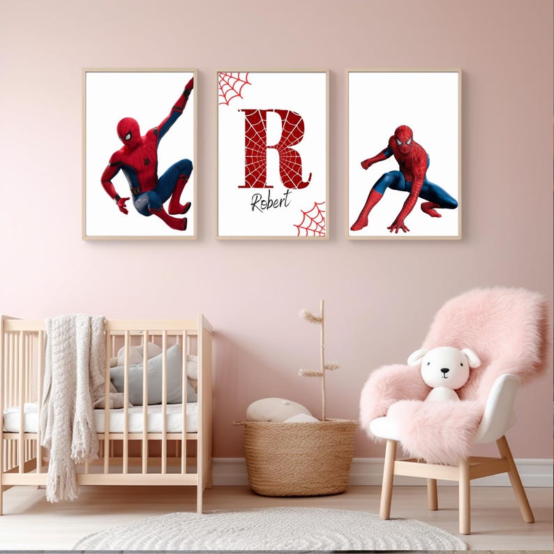 Personalized Spiderman Themed Wall Art Prints,set of 3 Quote Poster ...
