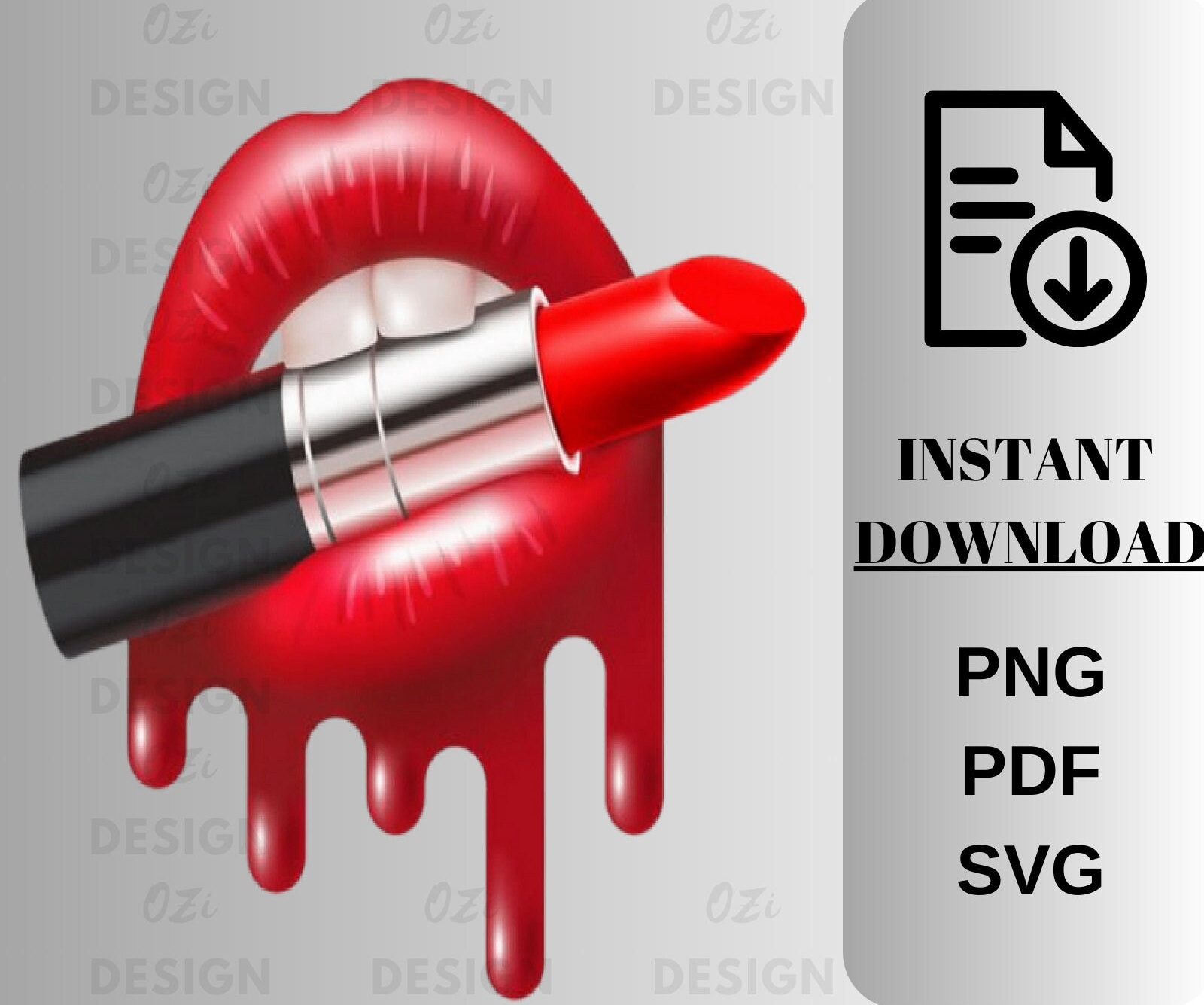 Chic Lipstick Kiss Pattern Digital Files svg/png/pdf DIY Craft ...
