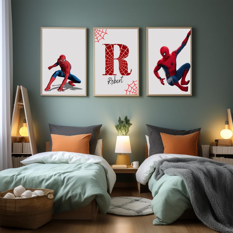 Personalized Spiderman Themed Wall Art Prints,set of 3 Quote Poster ...