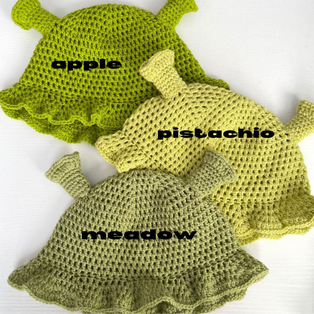 Baby Crochet Ogre Bucket Hat - Handmade Green Fancy Dress Halloween ...