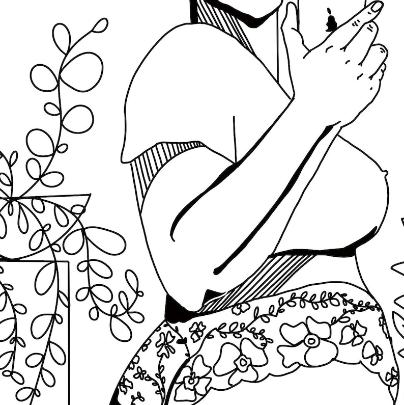 Booty Selfie Coloring Page - Etsy