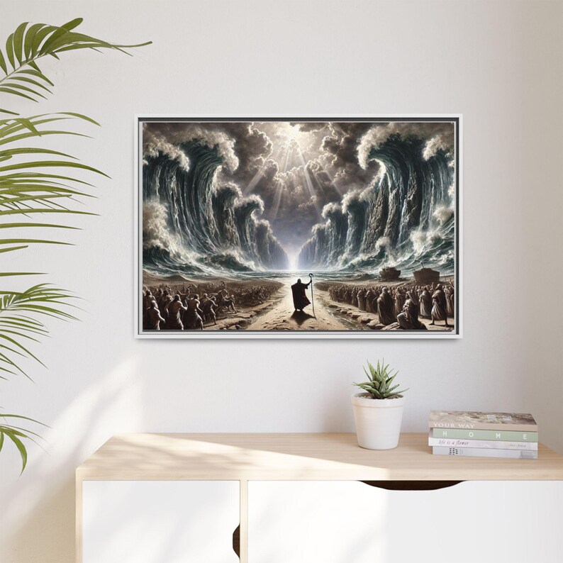 Moses Parting the Red Sea, Moses Print, Moses Wall Art, Moses Painting ...