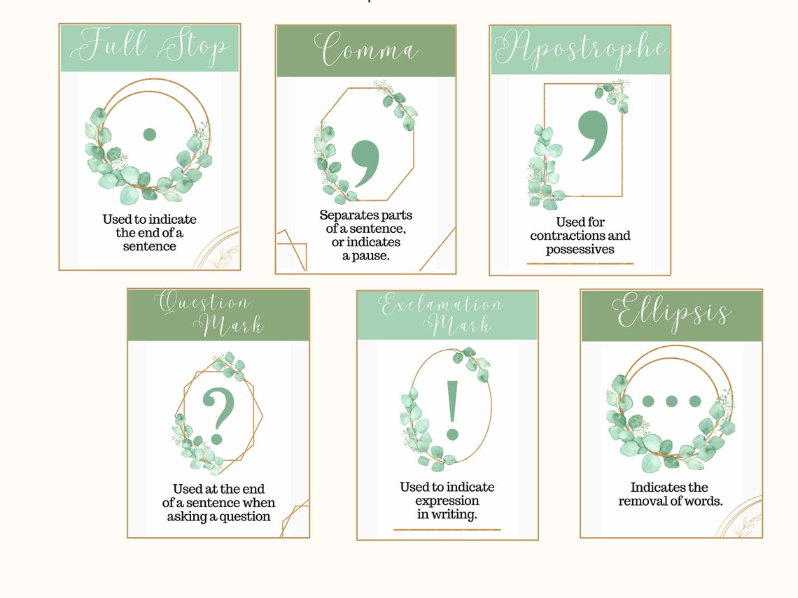 Punctuation Posters - Eucalyptus | Wall Art Print | Digital Download ...