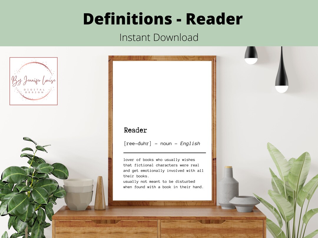 Word Definition: Reader | Wall Art Print | Digital Download | Classroom ...