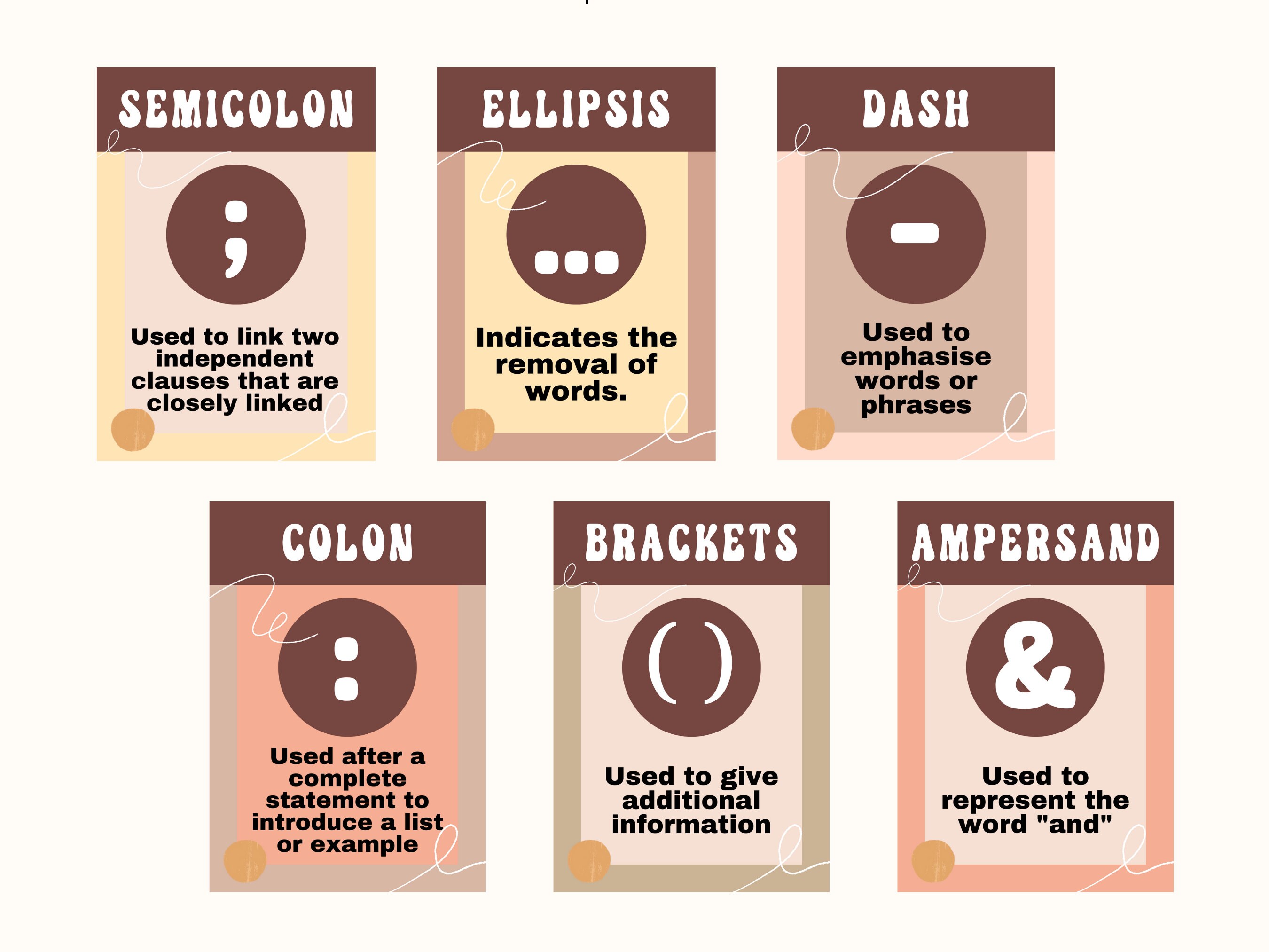 Punctuation Posters Boho Retro Wall Art Print Digital Download Poster ...