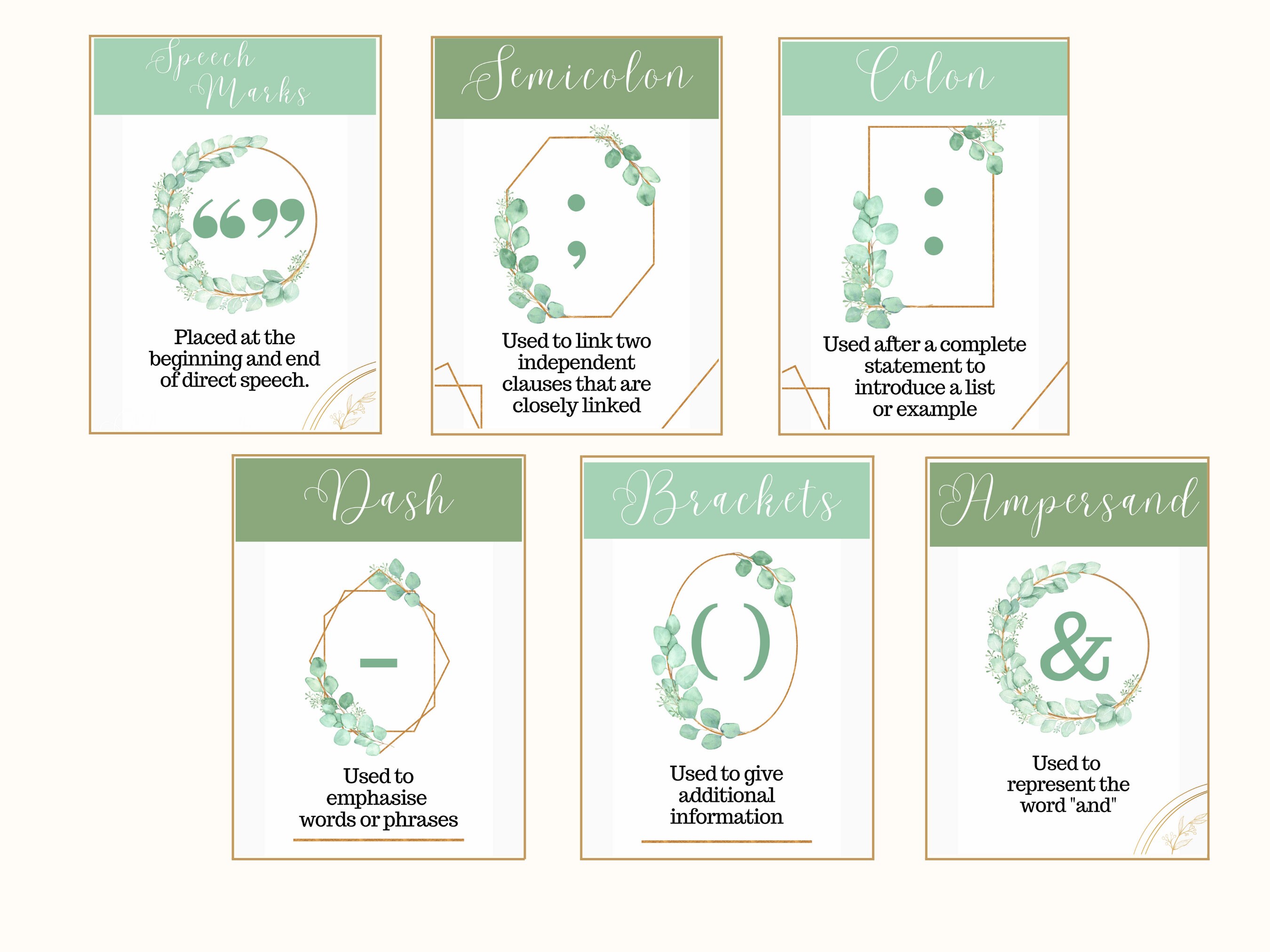 Punctuation Posters - Eucalyptus | Wall Art Print | Digital Download ...