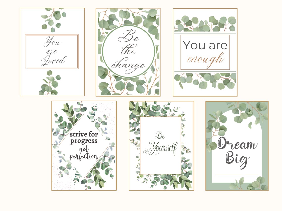 Growth Mindset Posters - Farmhouse Eucalyptus | Wall Art Print ...