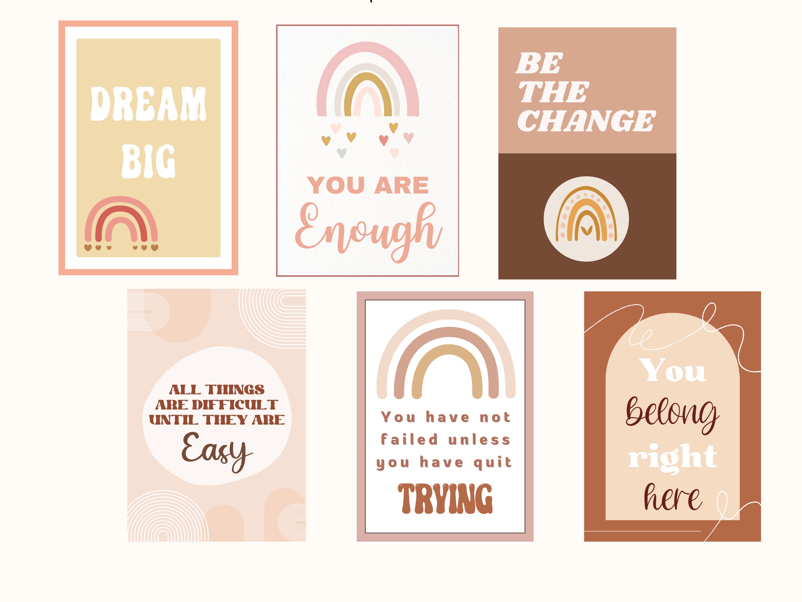 Growth Mindset Posters Boho Retro Wall Art Print Digital Download ...