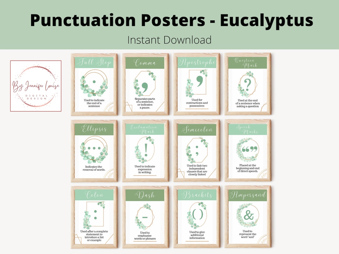 Punctuation Posters - Eucalyptus | Wall Art Print | Digital Download ...