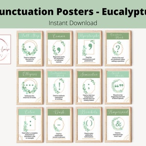 Punctuation Posters - Eucalyptus | Wall Art Print | Digital Download ...