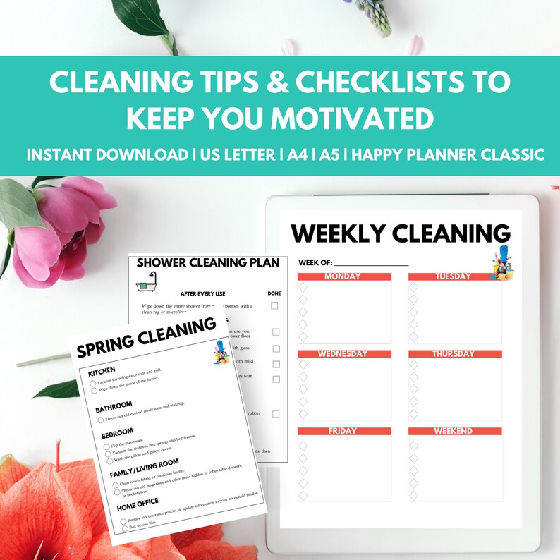 Deep Cleaning Checklist Weekly Cleaning Checklist House - Etsy