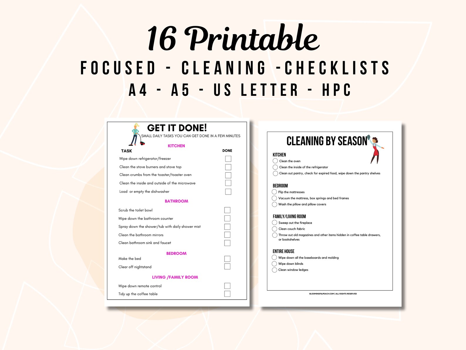 Deep Cleaning Checklist, Weekly Cleaning Checklist, House Cleaning ...