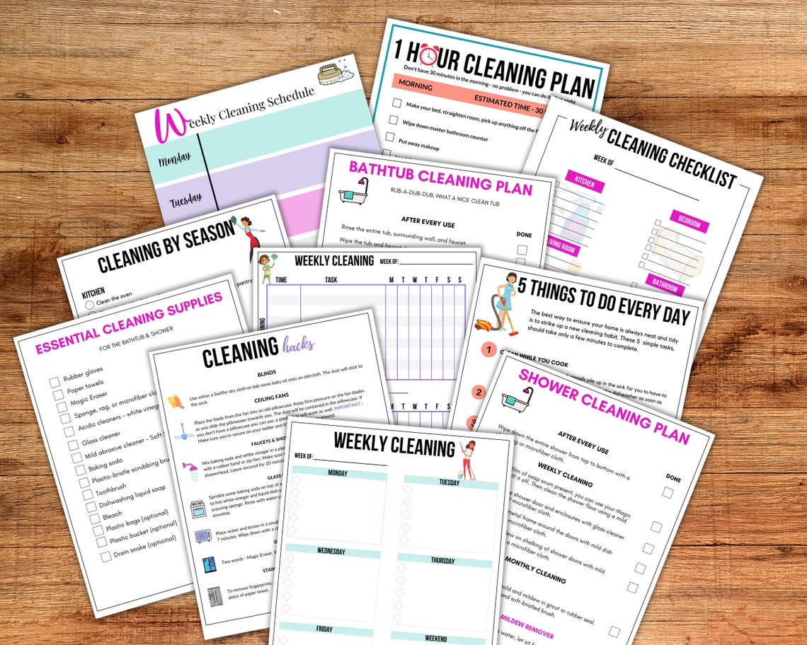 Deep Cleaning Checklist Weekly Cleaning Checklist House - Etsy