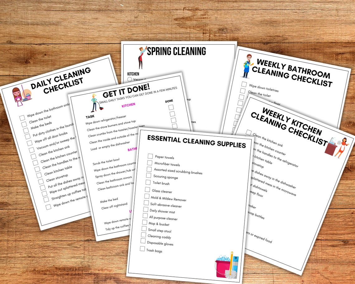 Deep Cleaning Checklist Weekly Cleaning Checklist House - Etsy