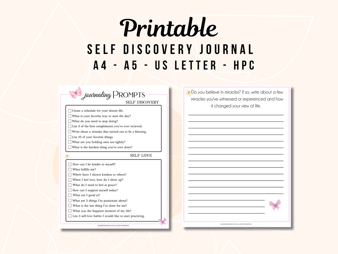 50 Journal Prompts for Well-being, Self Love and Self Reflection - Etsy