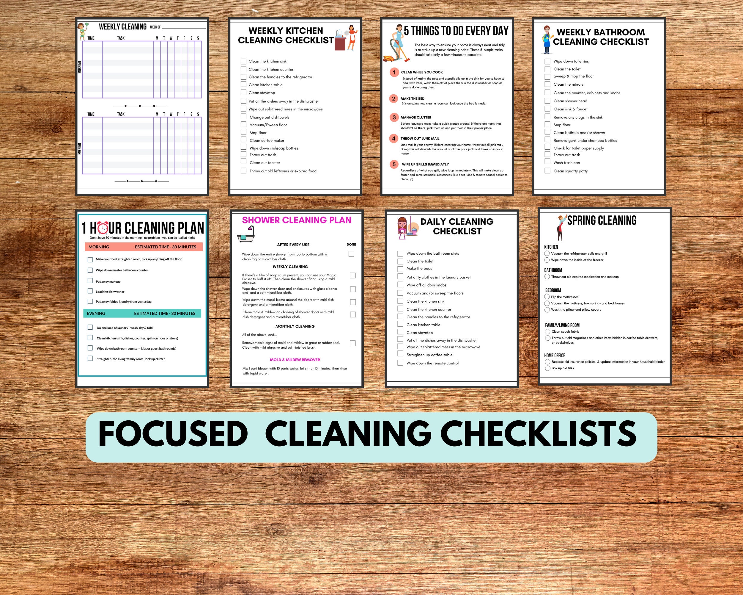 Deep Cleaning Checklist Weekly Cleaning Checklist House - Etsy