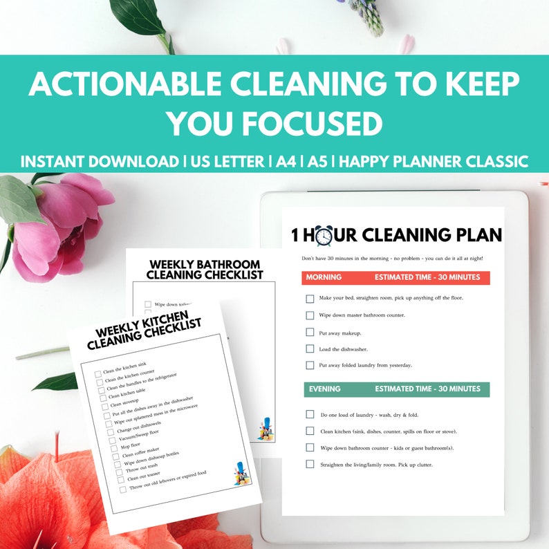 Deep Cleaning Checklist Weekly Cleaning Checklist House - Etsy